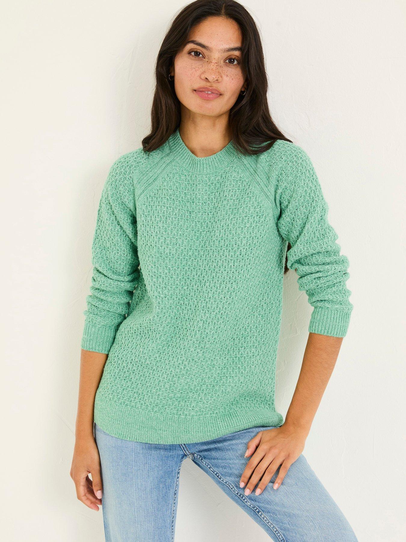FatFace Ella Textured Jumper - Green | Very Ireland