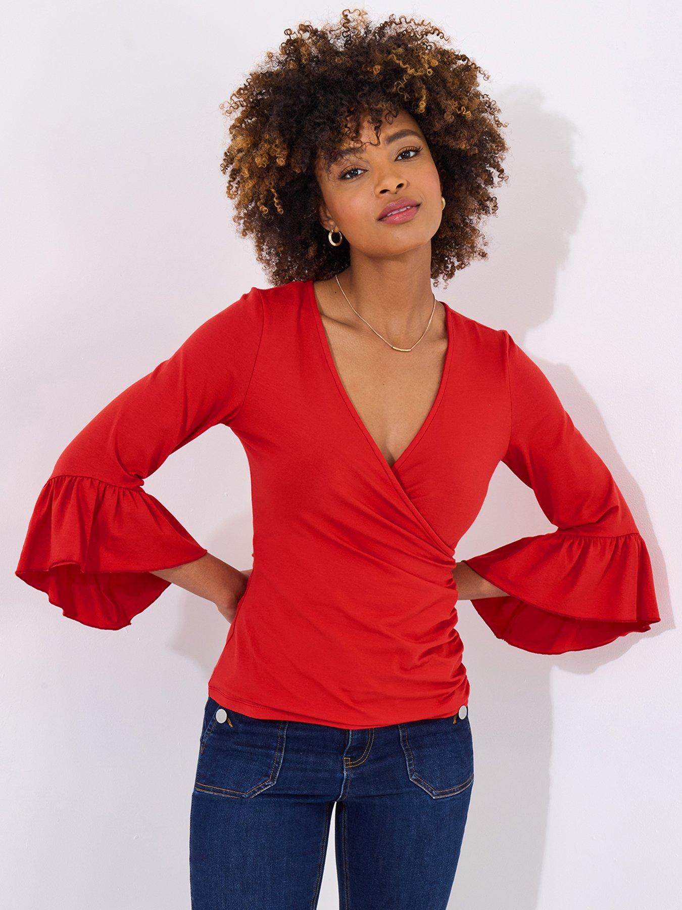 Women's Red Wrap Tops | Very Ireland