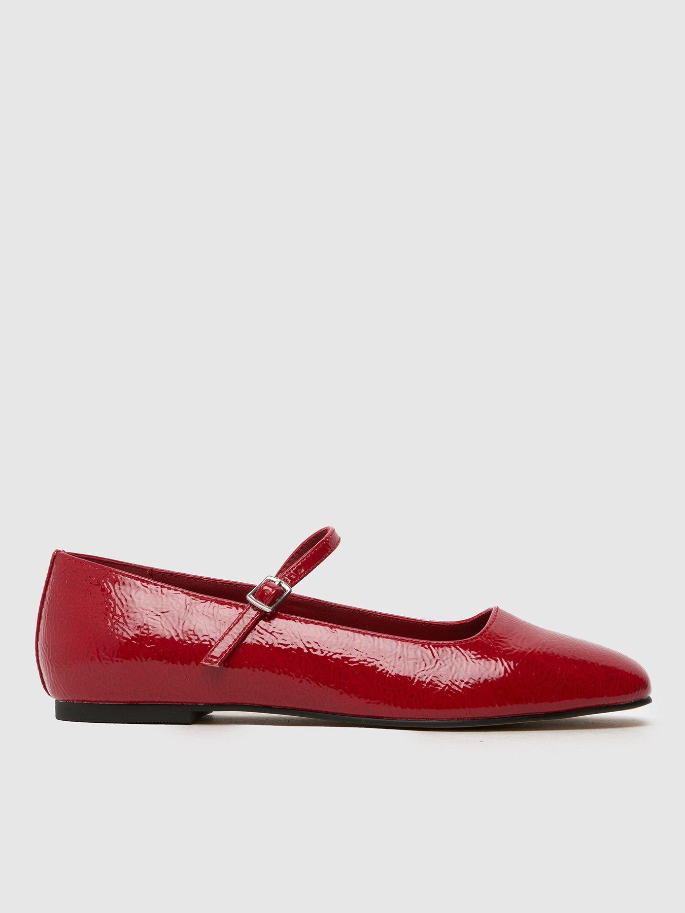 SCHUH Lyra Mary Jane Ballerina Shoes - Red | Very Ireland