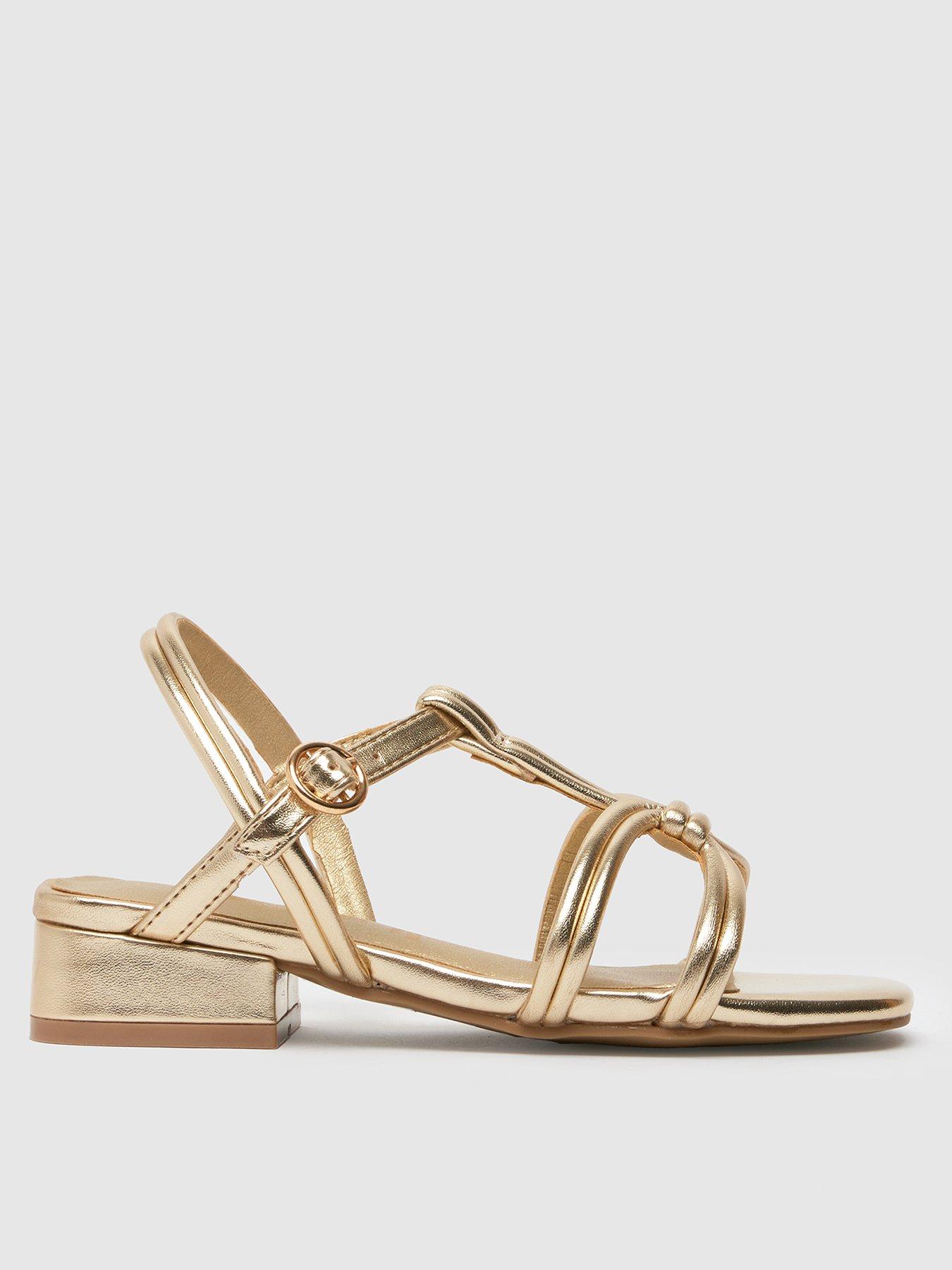 Schuh Junior Tova Block Heel Sandals - Gold | Very Ireland