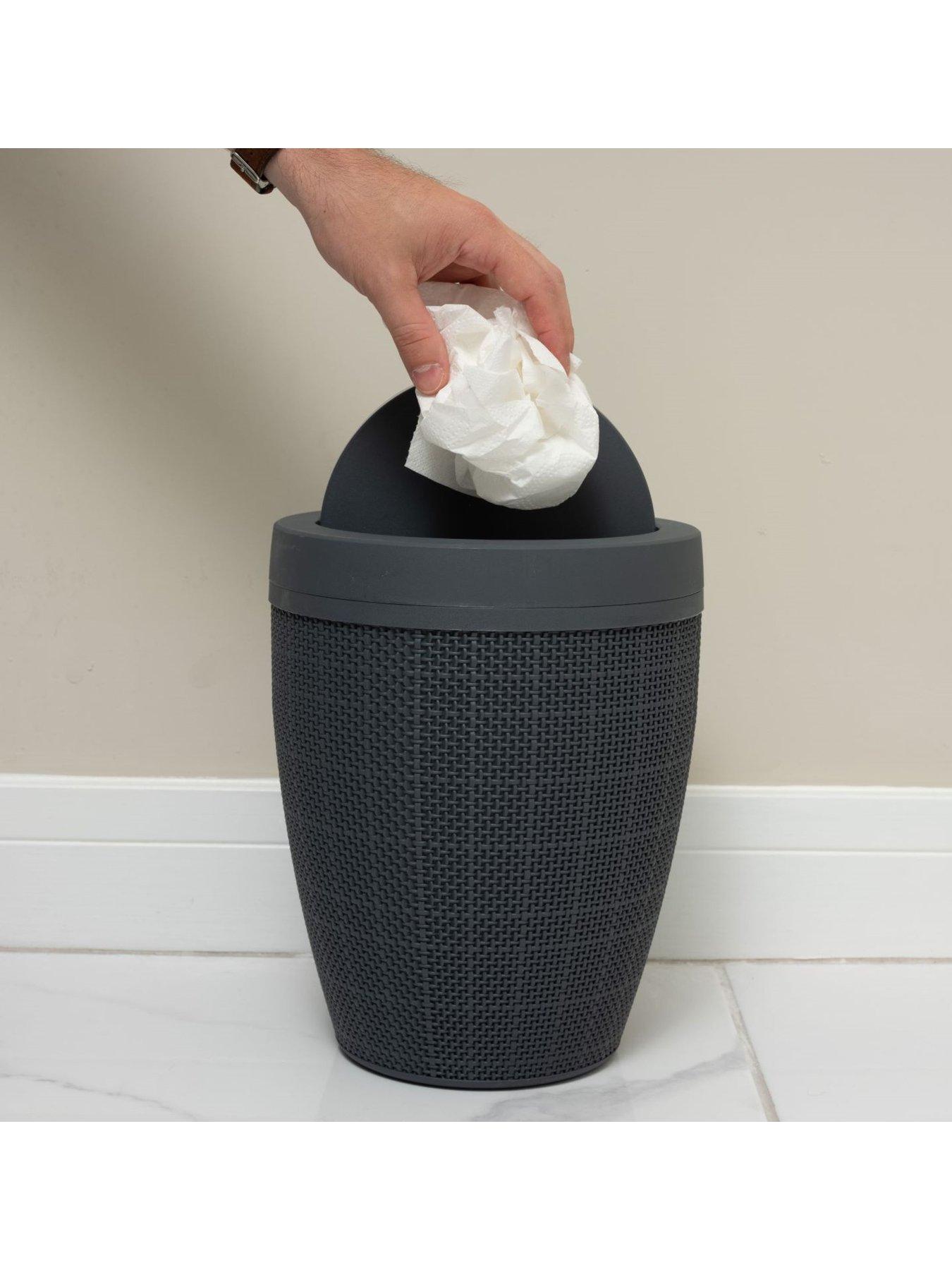Addis Hessian Round Bathroom Swing Bin | Very Ireland