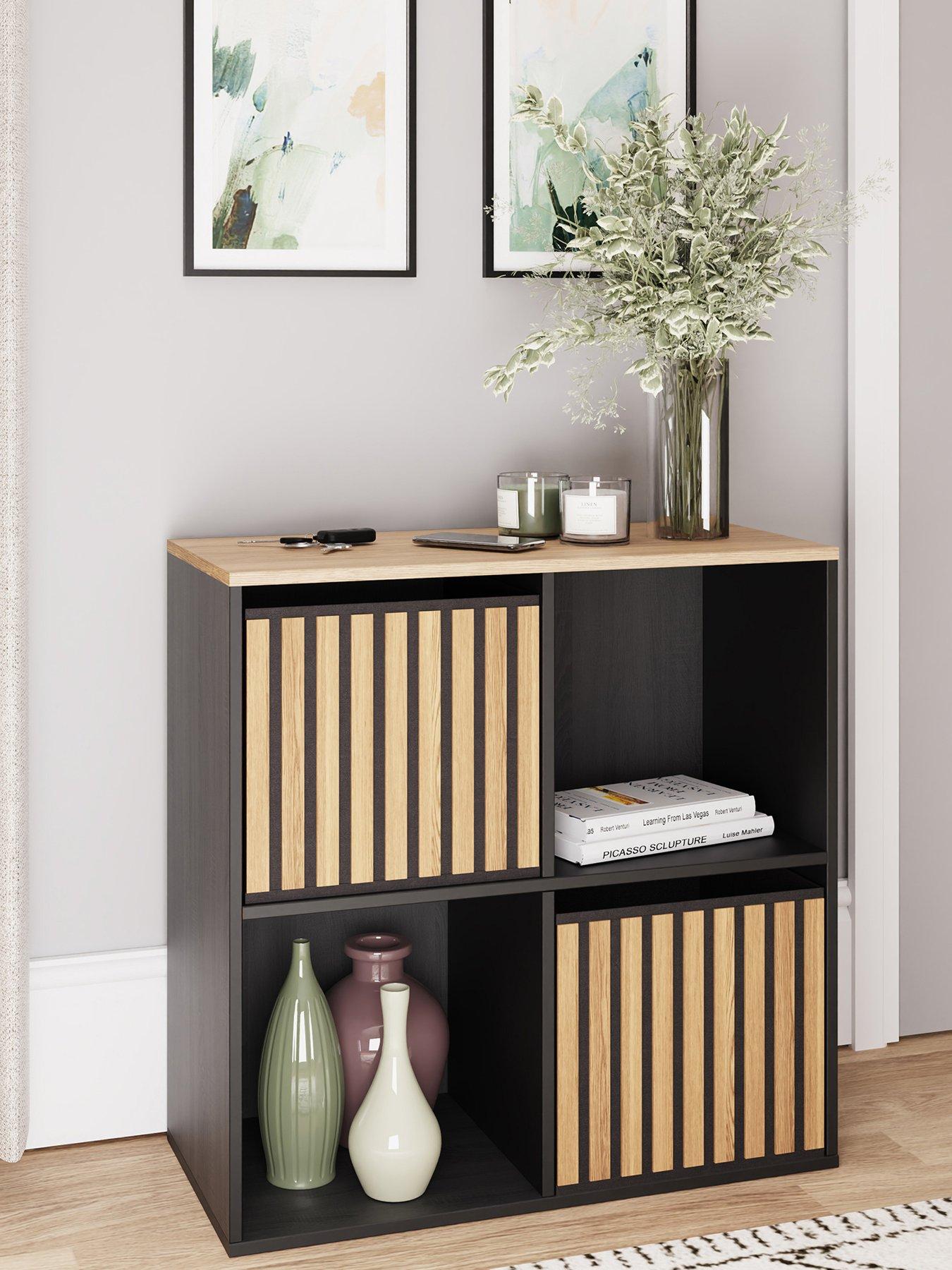 GFW Kube 2x2 Storage Cube - Black/Oak | Very Ireland