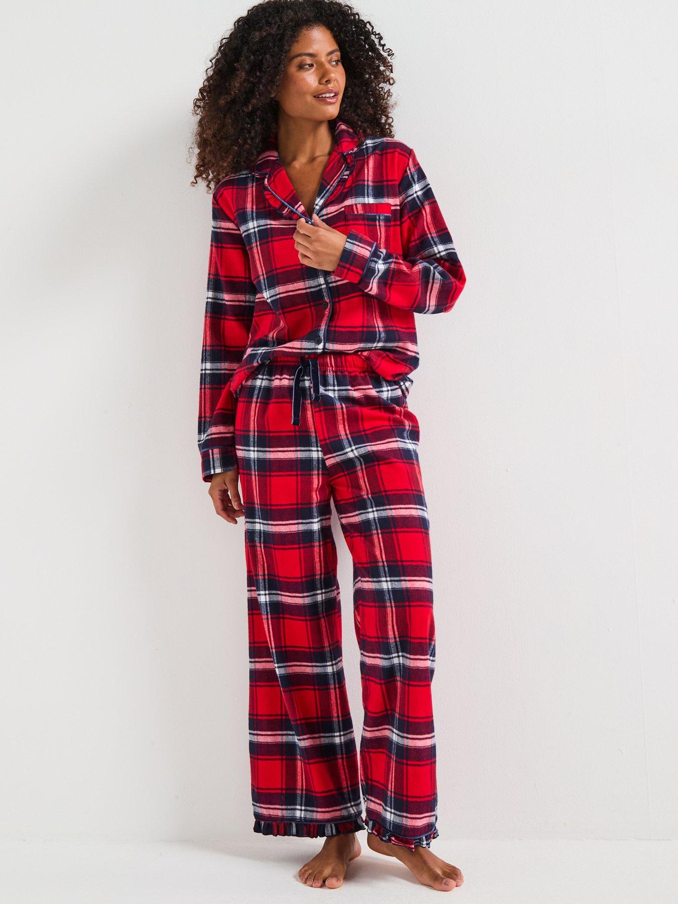 The Very Collection Womens Family Christmas Pyjama Check Flannel Revere ...