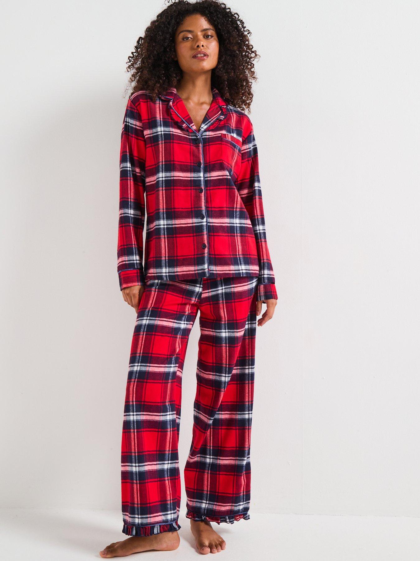 The Very Collection Womens Family Christmas Pyjama Check Flannel Revere ...