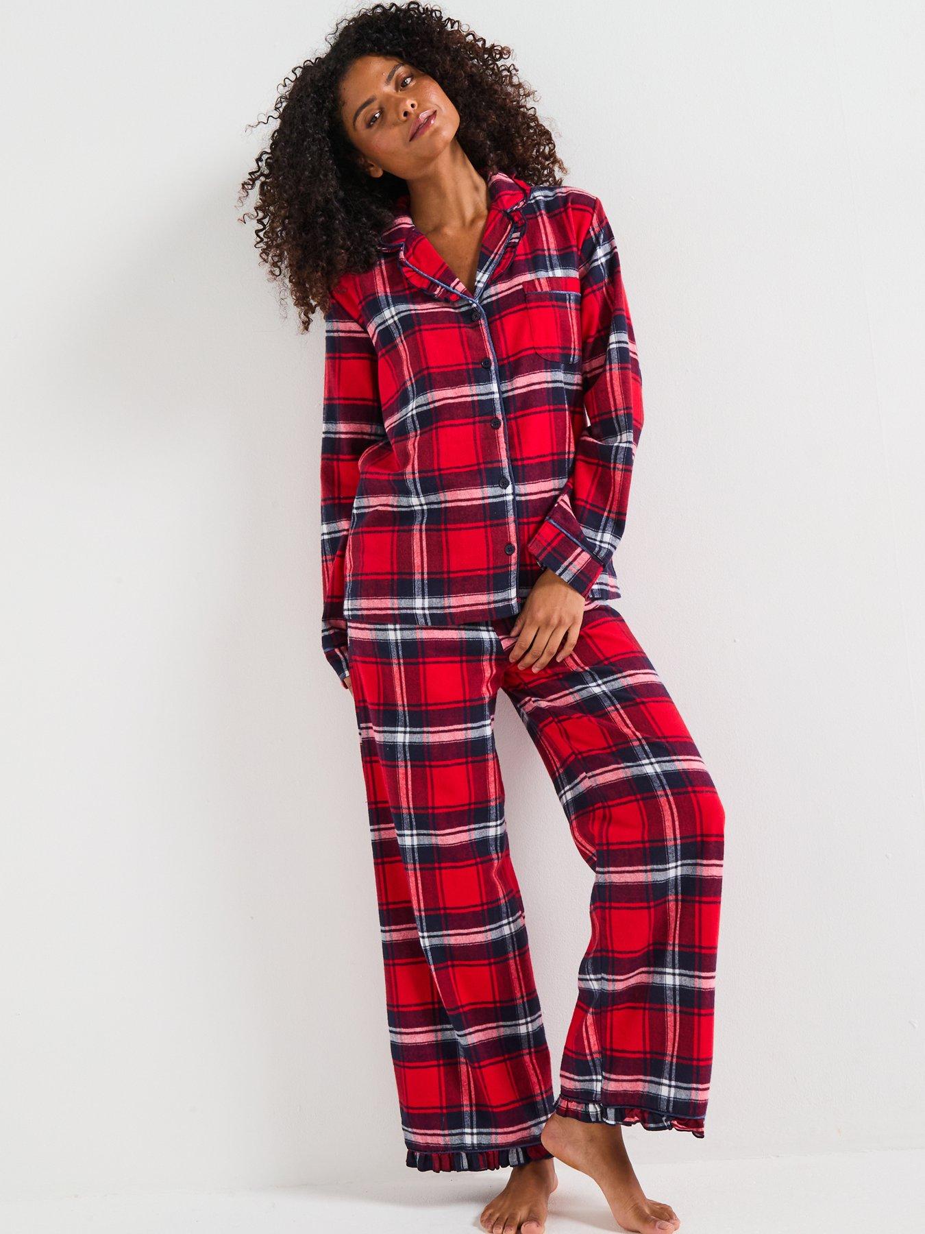 The Very Collection Womens Family Christmas Pyjama Check Flannel Revere ...