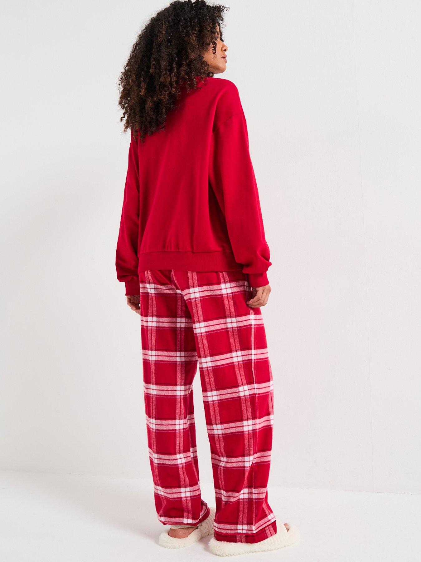 The Very Collection Womens Family Christmas Pyjama Jolly Brushed Back ...
