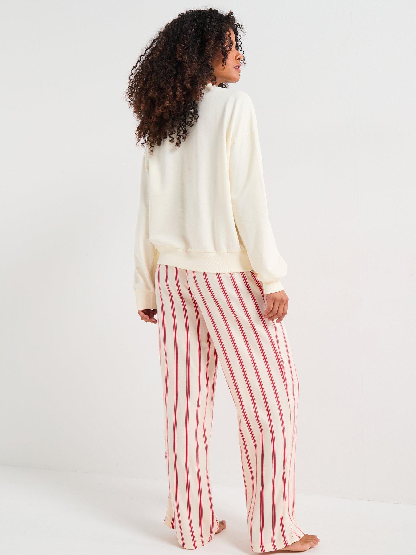 The Very Collection Womens Family Christmas Pyjama Embroided Brushed ...