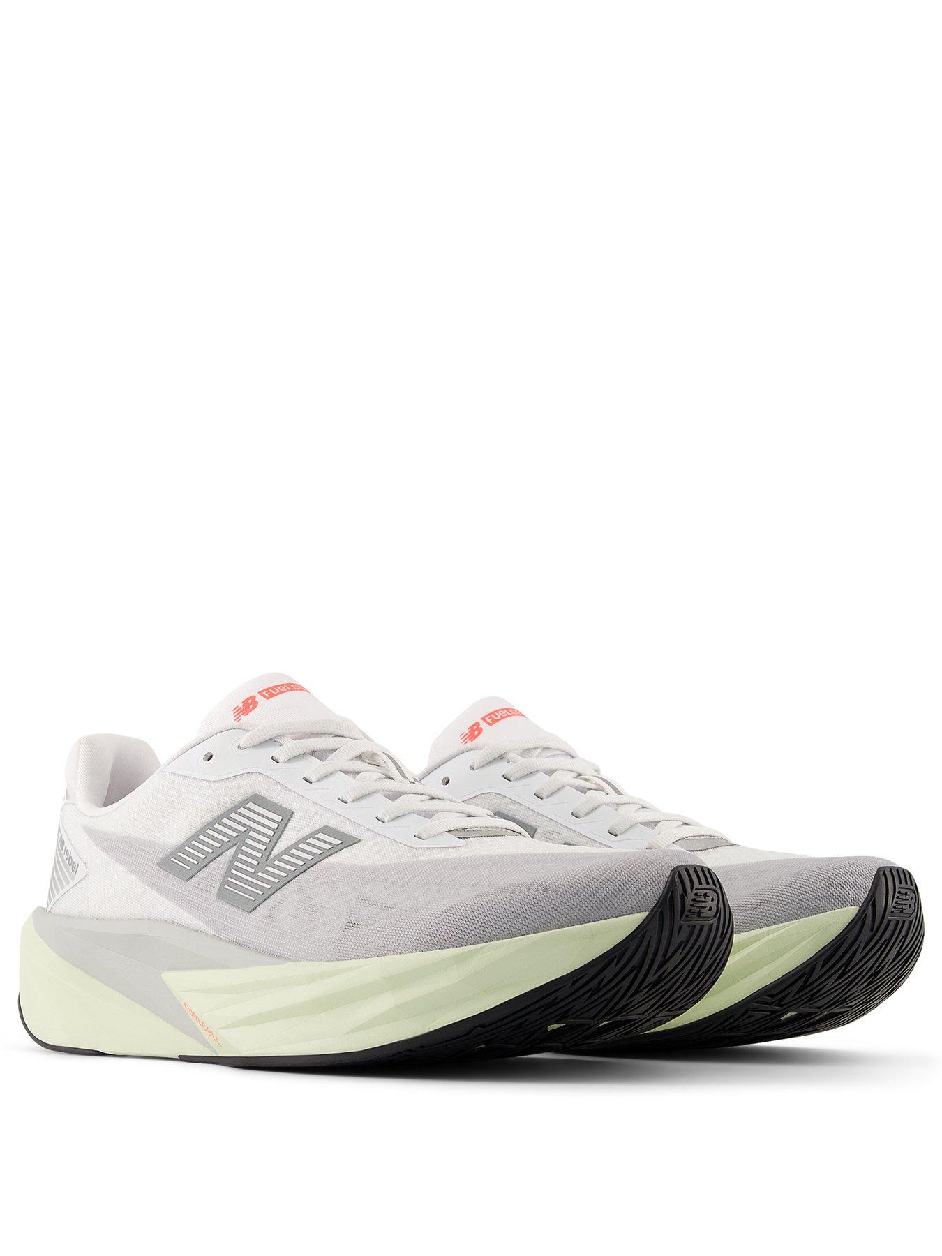 New Balance Mens Running Fuelcell Rebel V5 Trainers - White/Grey | Very ...