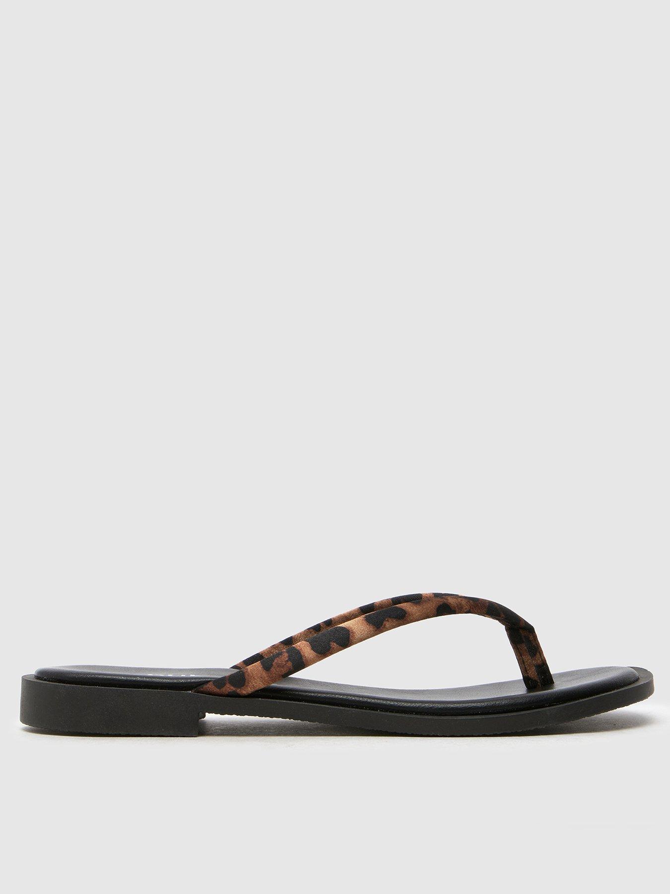 Schuh Tulia Wide Fit Toe Post Sandal - Black and Brown | Very Ireland