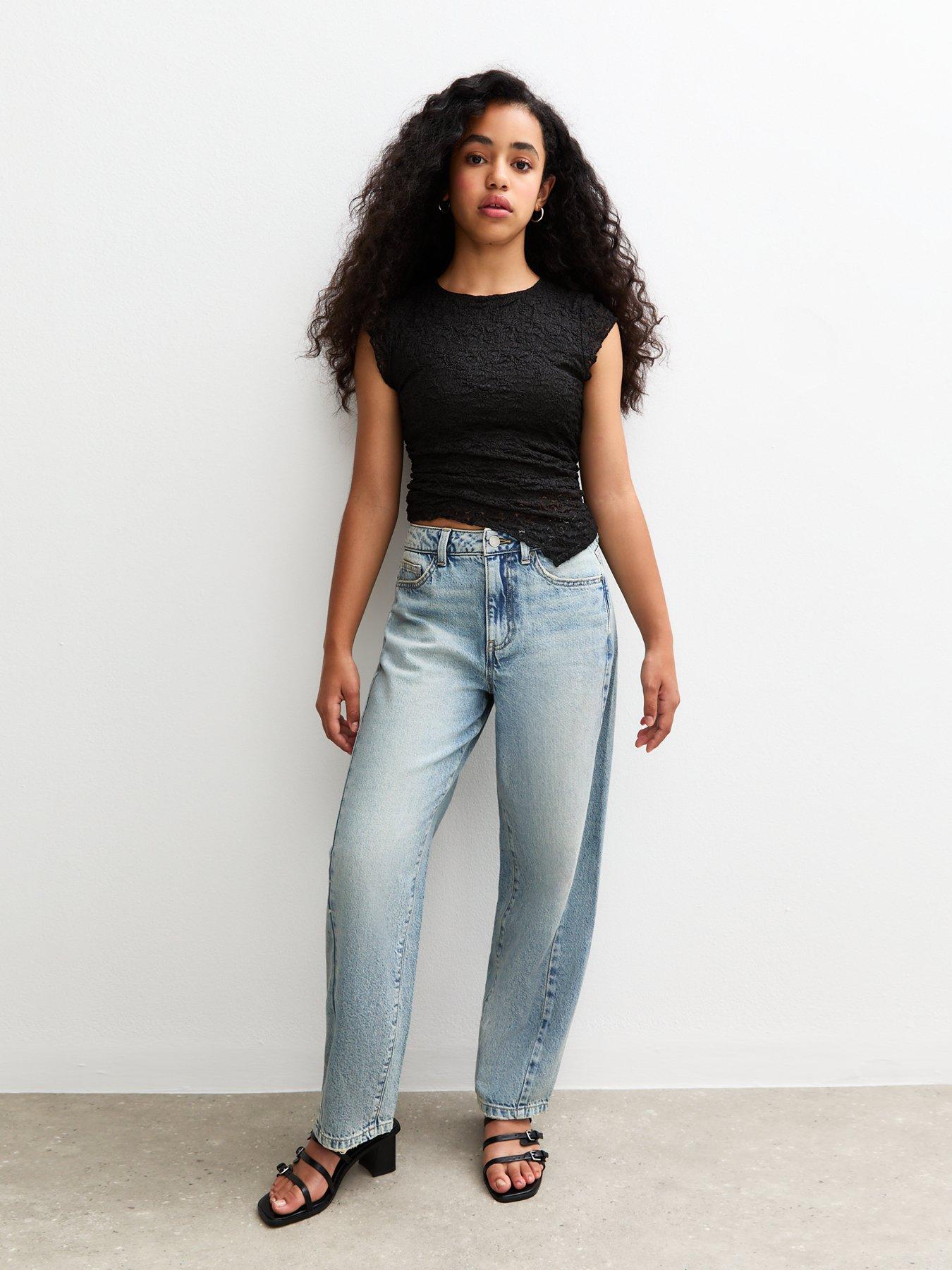 New Look 915 Girls Barrel Leg Jeans - Blue | Very Ireland