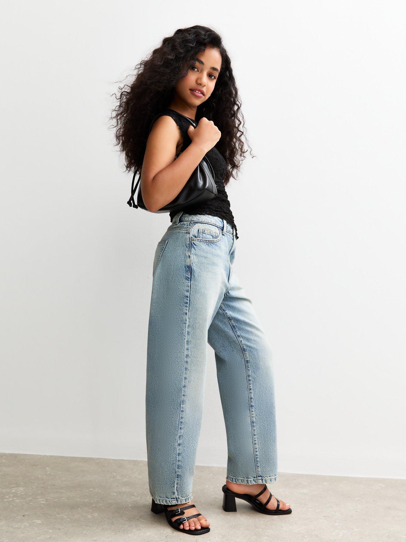 New Look 915 Girls Barrel Leg Jeans - Blue | Very Ireland