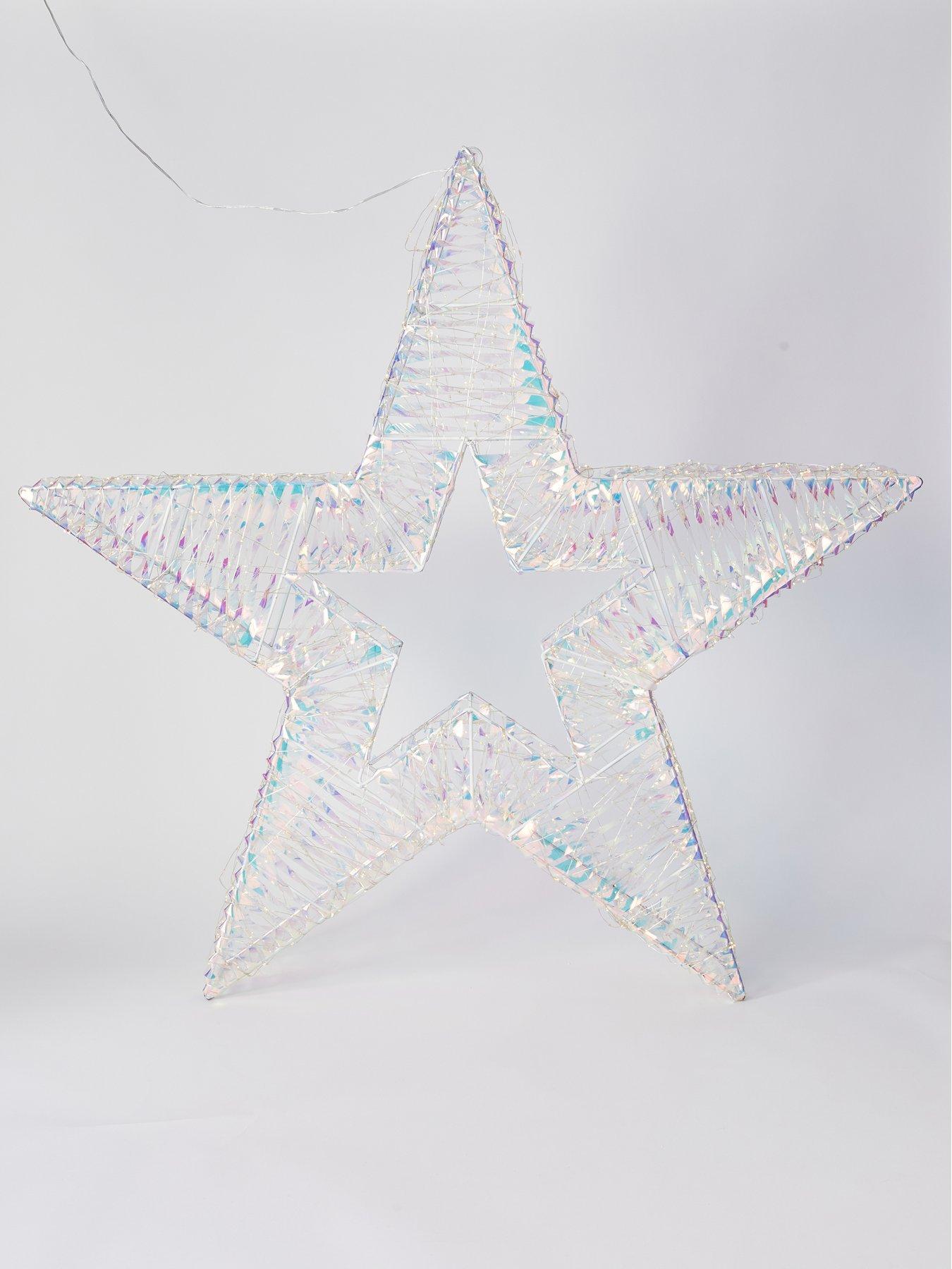 Festive 100 cm Large Iridescent Multifunction Star Indoor/Outdoor ...