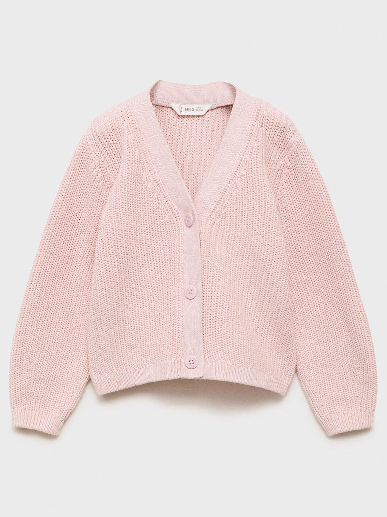 Mango Younger Girls Knitted Cardigan - Light Pink | Very Ireland