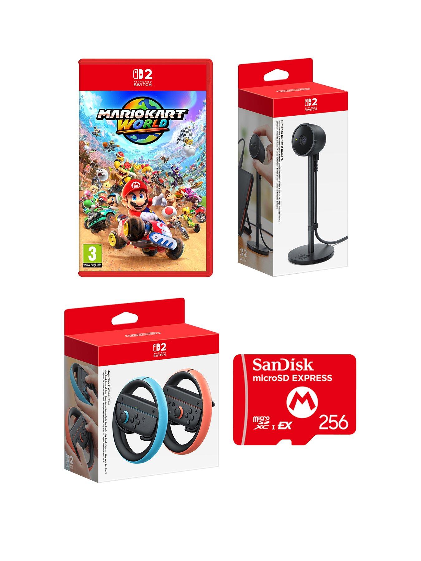 Nintendo Switch 2 Mario Kart World + Camera + Wheel + SanDisk | Very ...