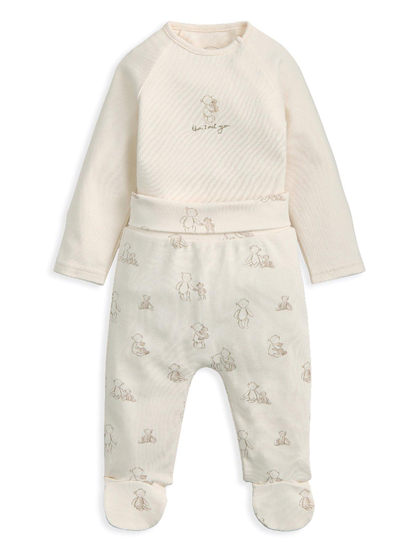 Mamas & Papas Baby Unisex 2 Piece Teddy Bear Print Bodysuit & Bottoms ...