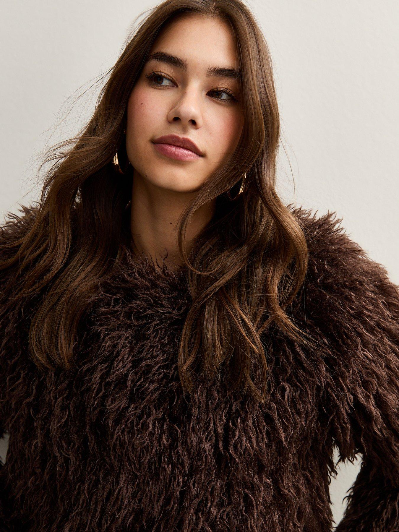 New Look Faux Fur Coat - Brown | Very Ireland
