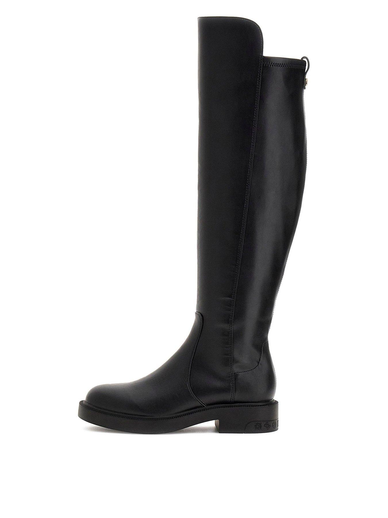Guess Fyza Flat Over The Knee Boot - Black | Very Ireland