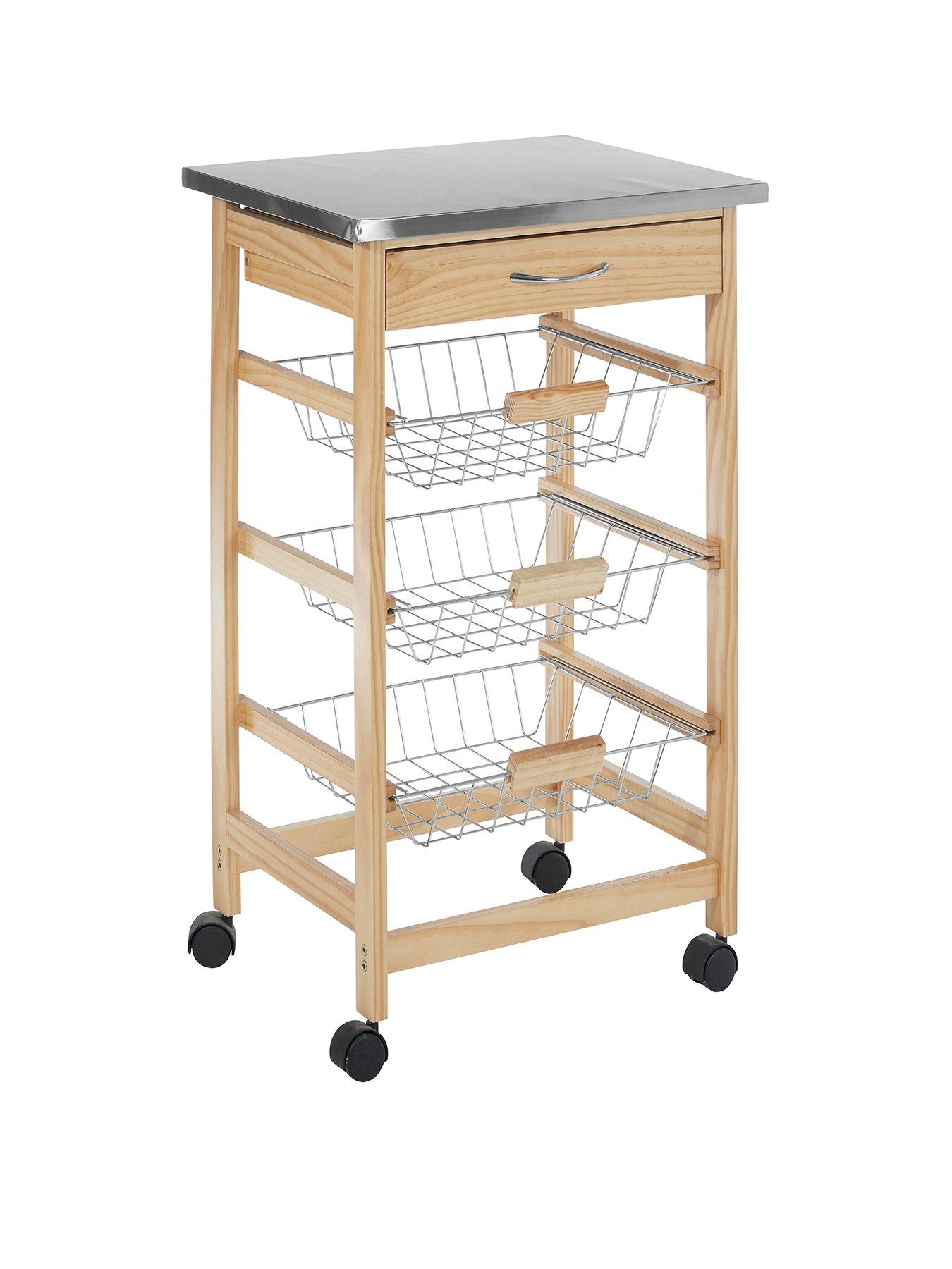 Interiors By Premier Harlow Glenn Kitchen Trolley With Wire Baskets ...