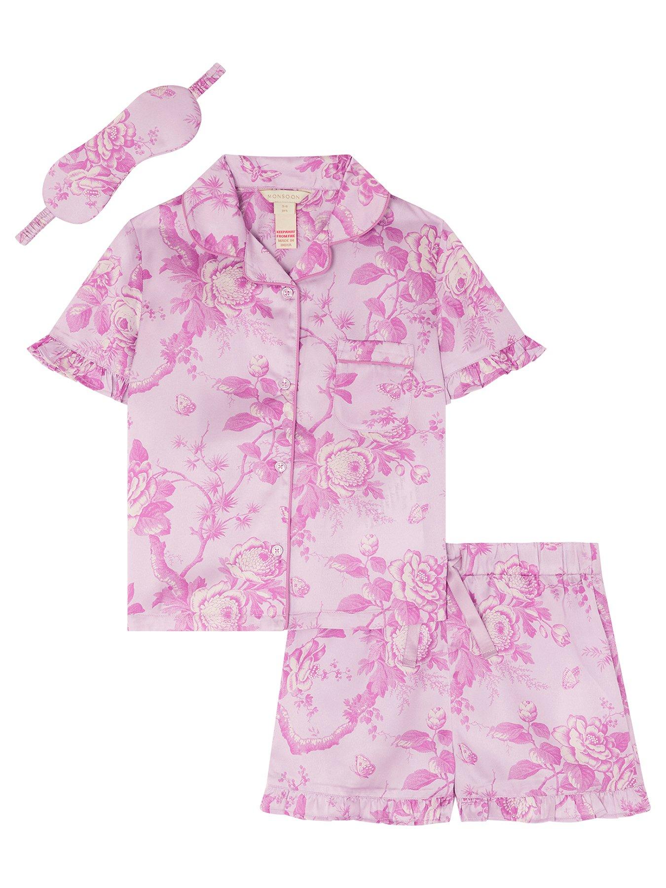 Monsoon Girls Satin Heritage Short Pyjamas - Light Purple | Very Ireland