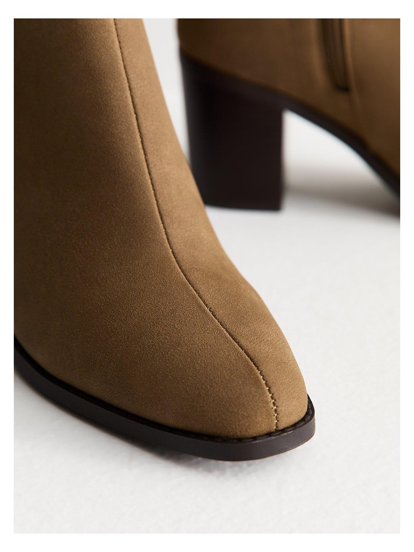 New Look Camel Faux Suede Almond Toe Ankle Boots - Brown | Very Ireland