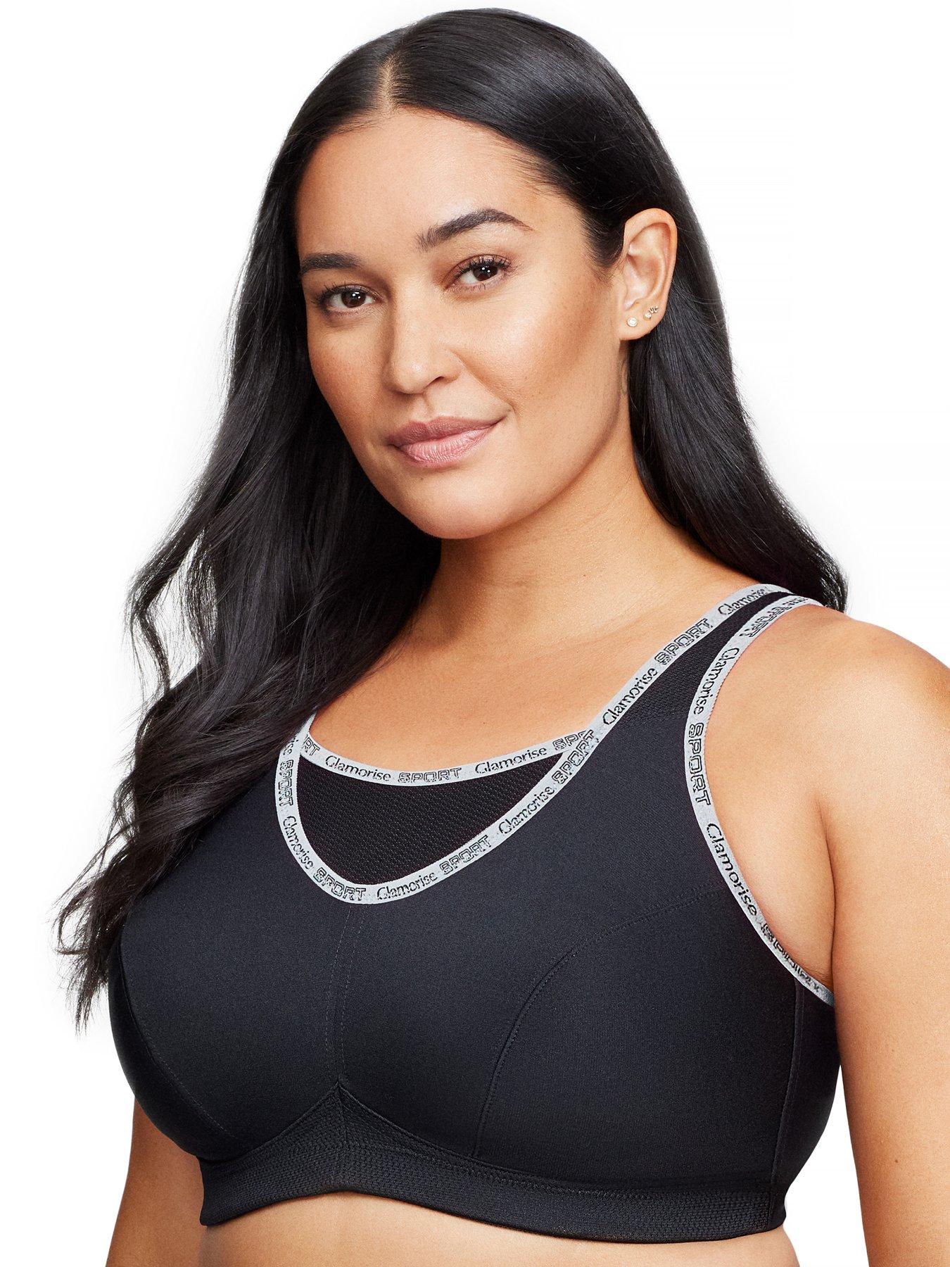 Glamorise Glamorise 1066 Plus Size Camisole Sport Bra - Black | Very ...