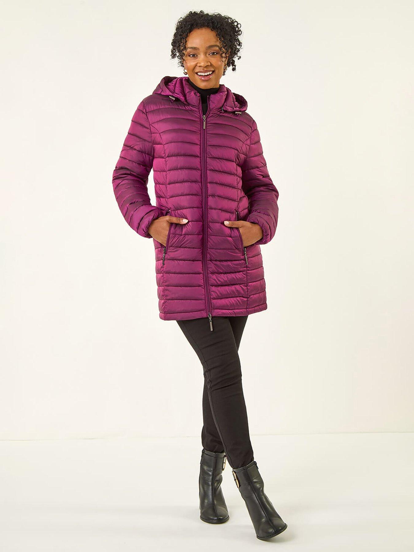 Roman Petite Quilted Longline Puffer Coat - Pink | Very Ireland