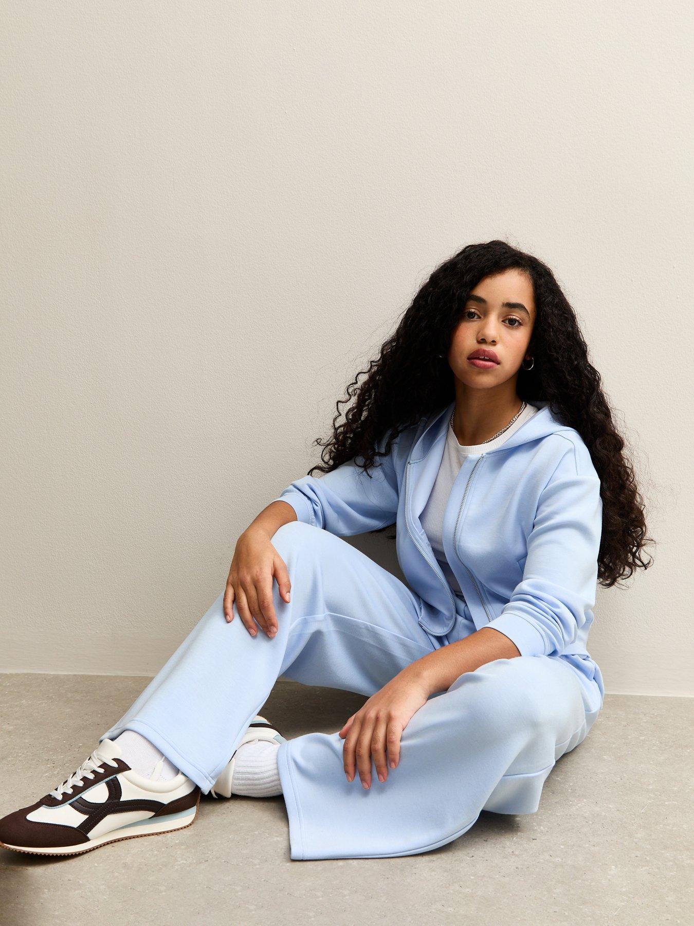 New Look 915 Girls Light Blue Soft Touch Wide Leg Co-ord Joggers | Very ...