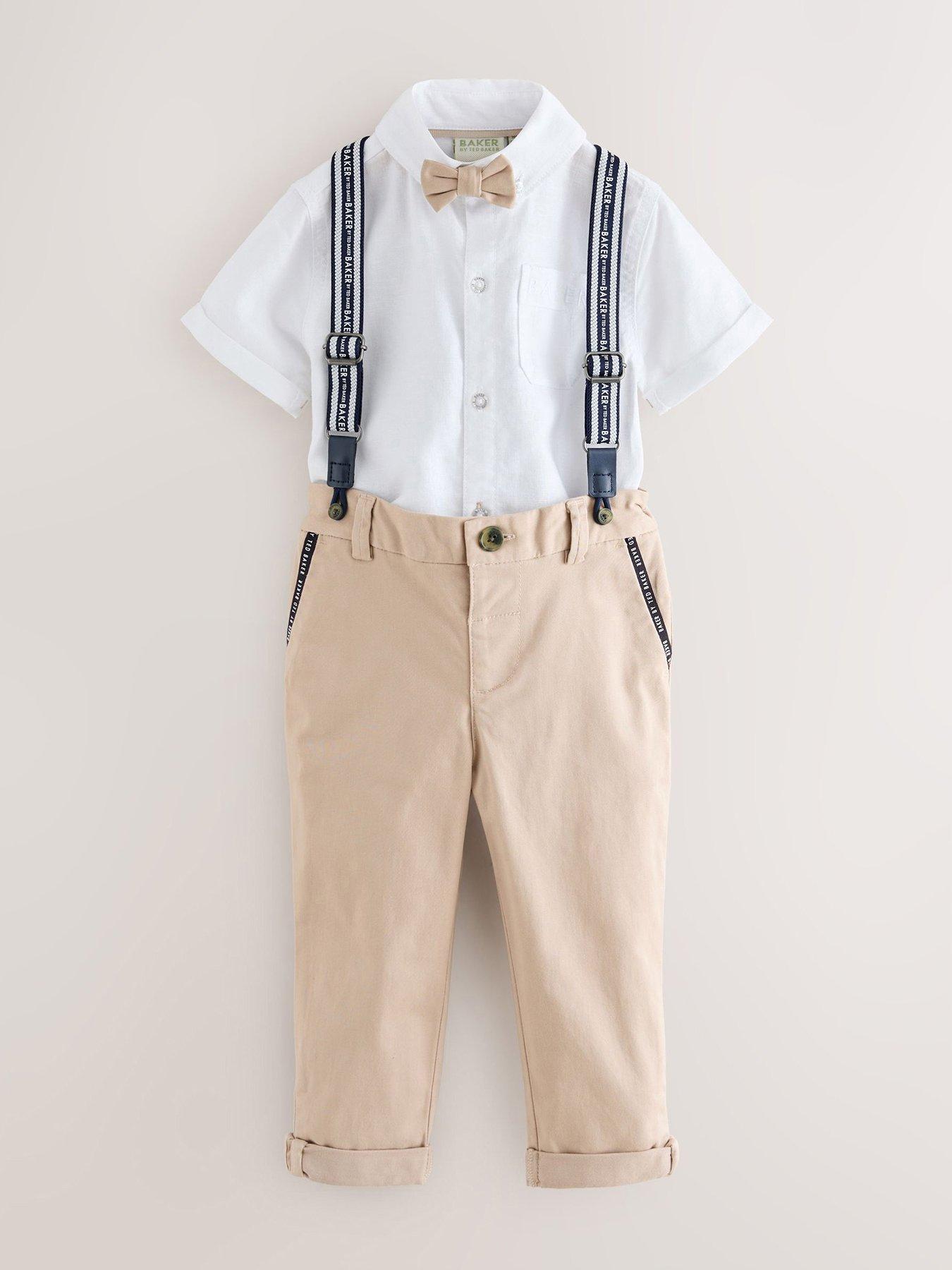 Ted Baker Younger Boys Trouser Brace Set - White/Stone | Very Ireland