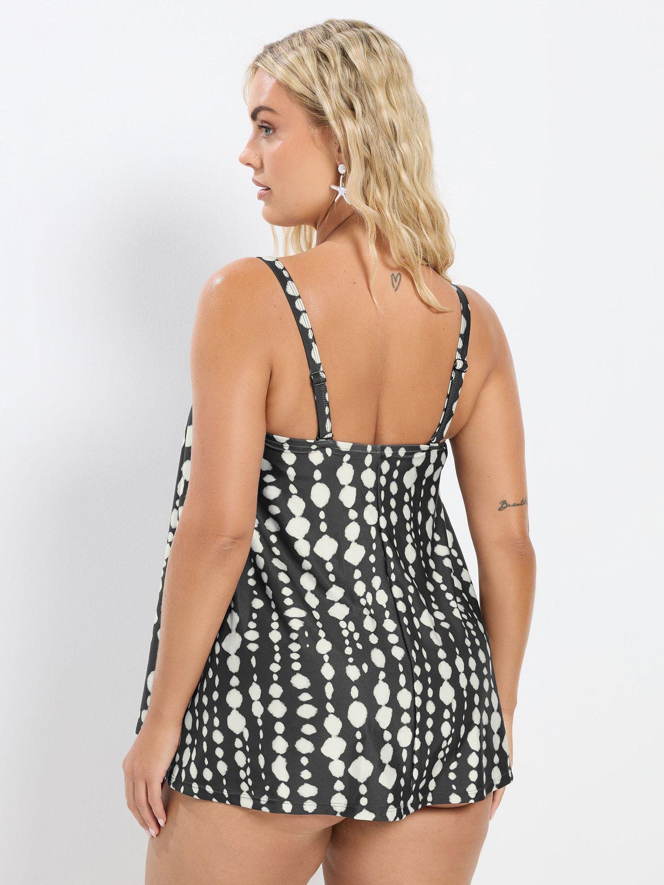 Yours Curve Batik Pleat A-line Tankini | Very Ireland