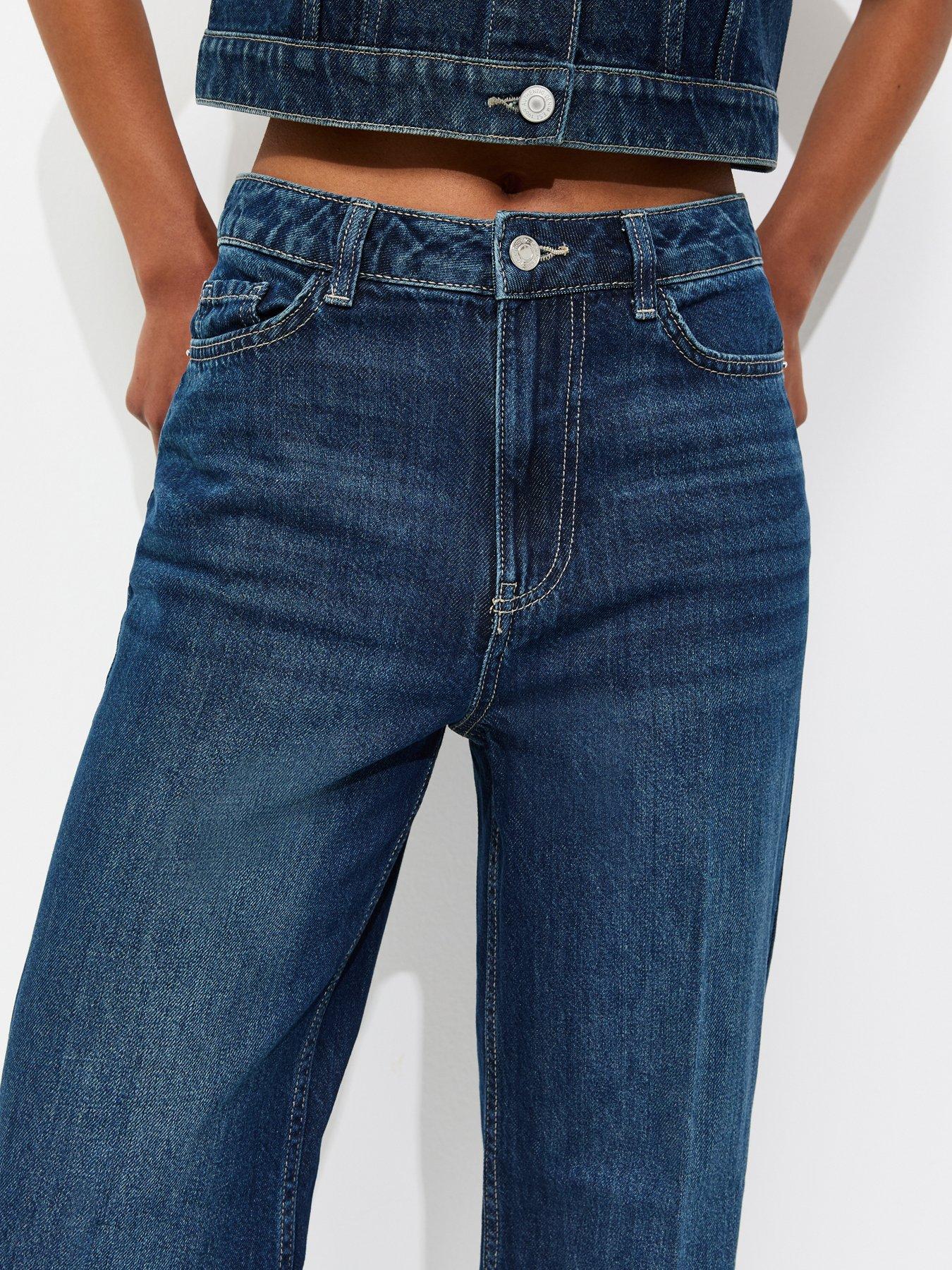 New Look Centre Crease Wide Leg Jeans - Blue | Very Ireland