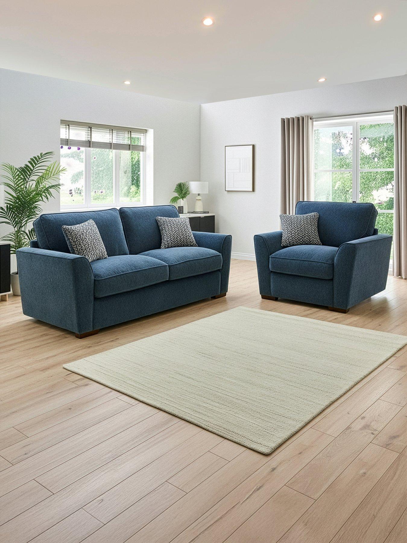 The Very Collection Lucerne 3 Seater Fabric Sofa + Chair | Very Ireland