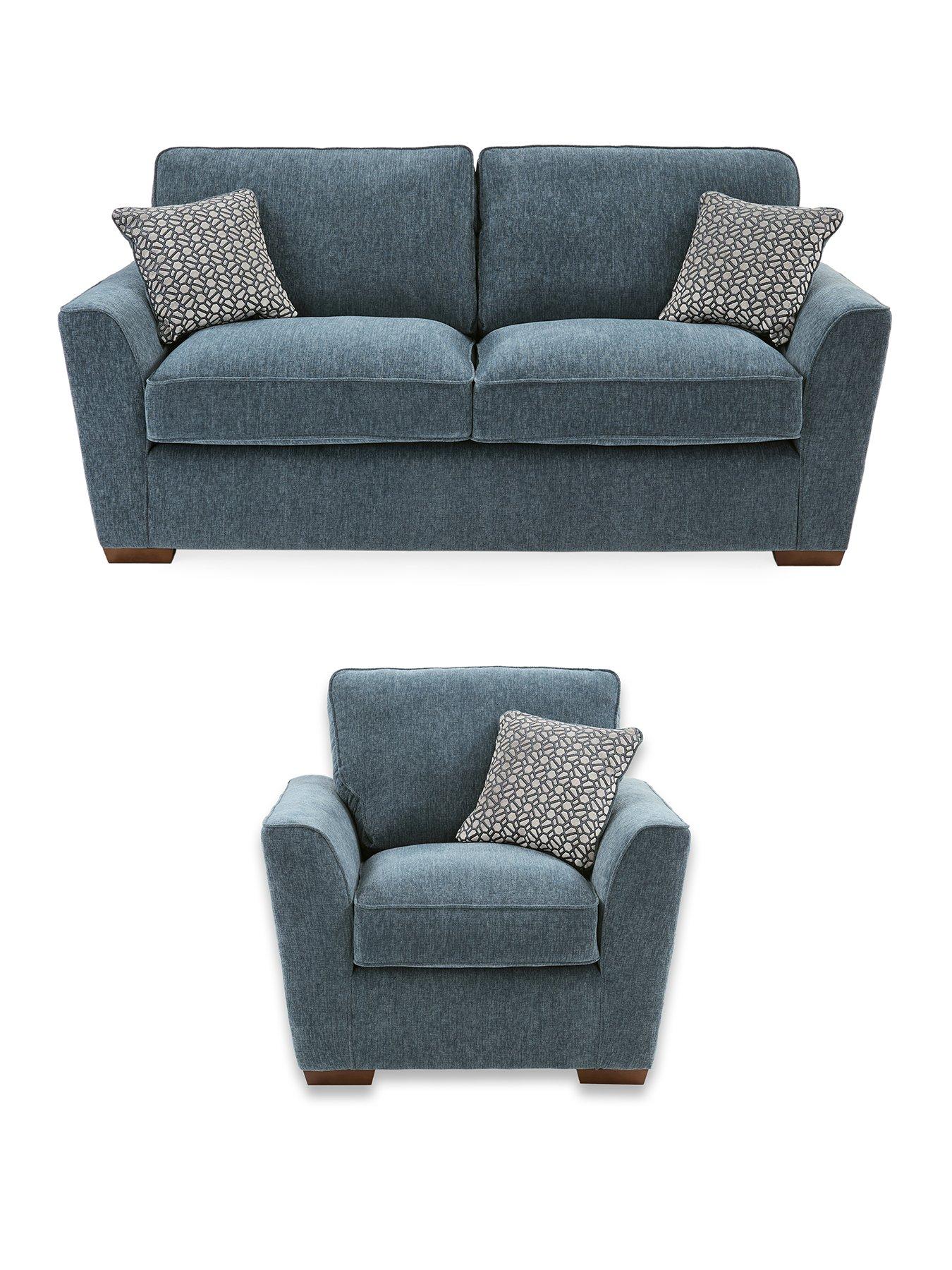 The Very Collection Lucerne 3 Seater Fabric Sofa + Chair | Very Ireland