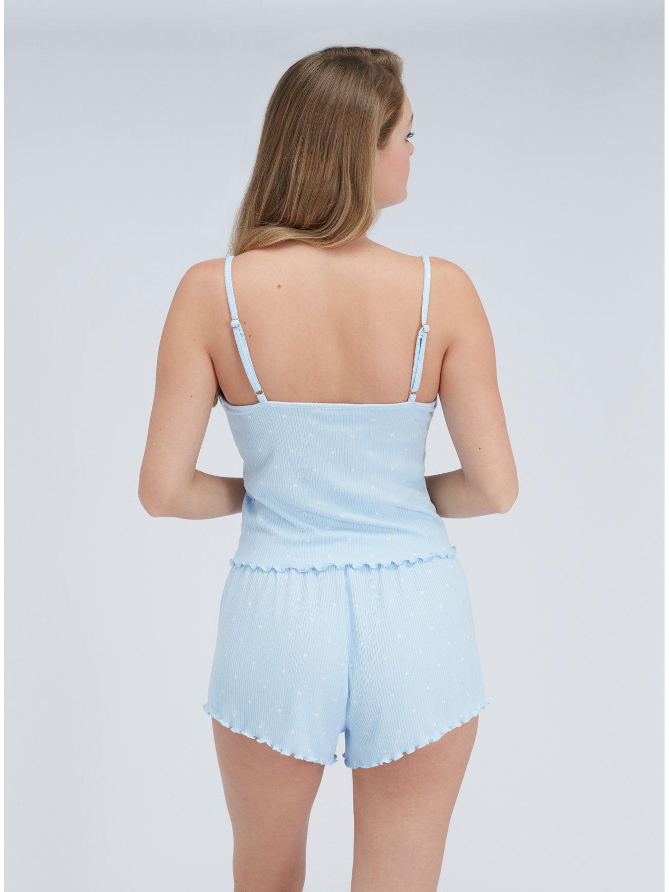 Boux Avenue Heart Lace Rib Cami Set - Blue | Very Ireland