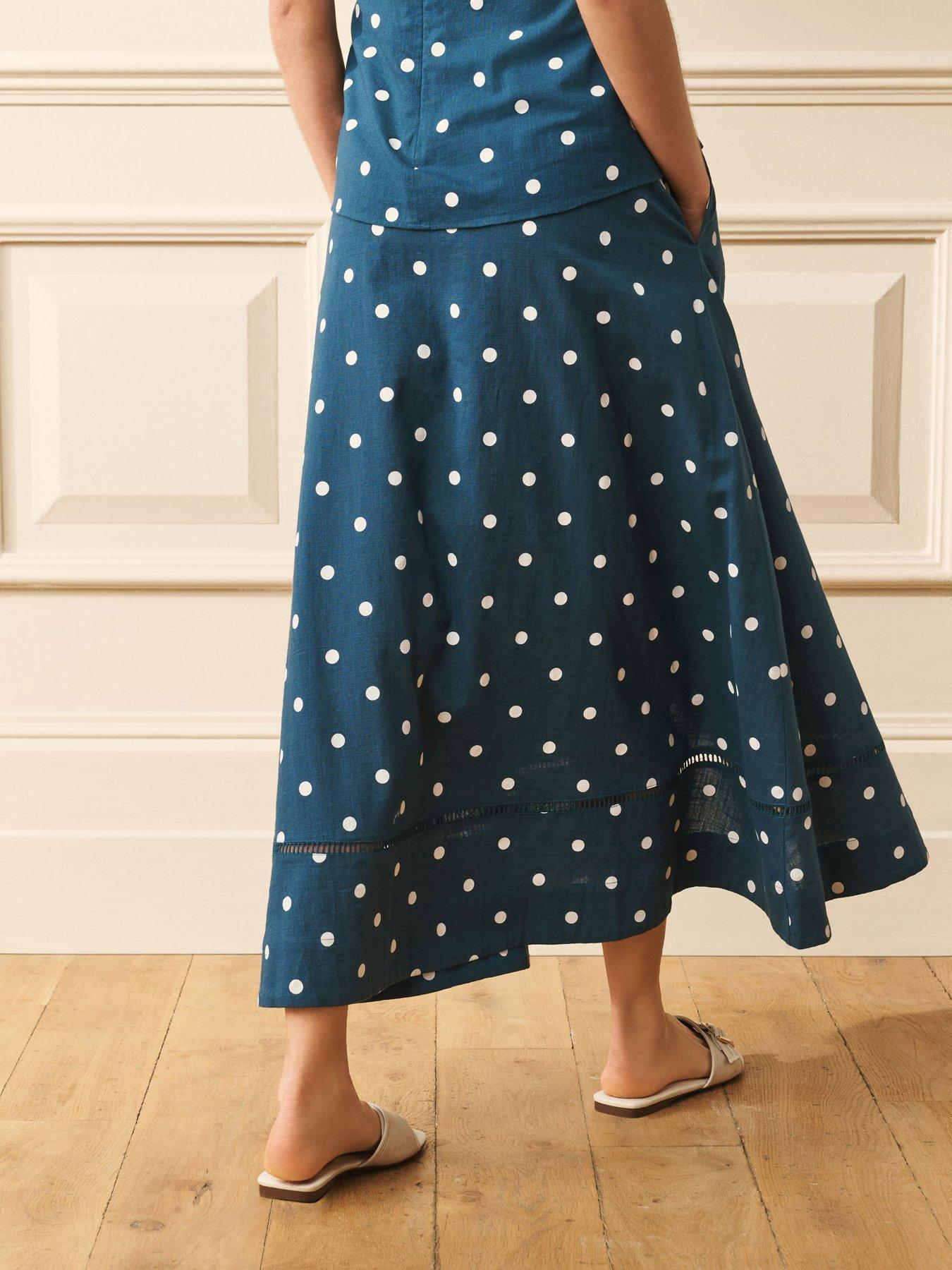 Laura Ashley Linen Visc Spot Co-ord Skirt | Very Ireland