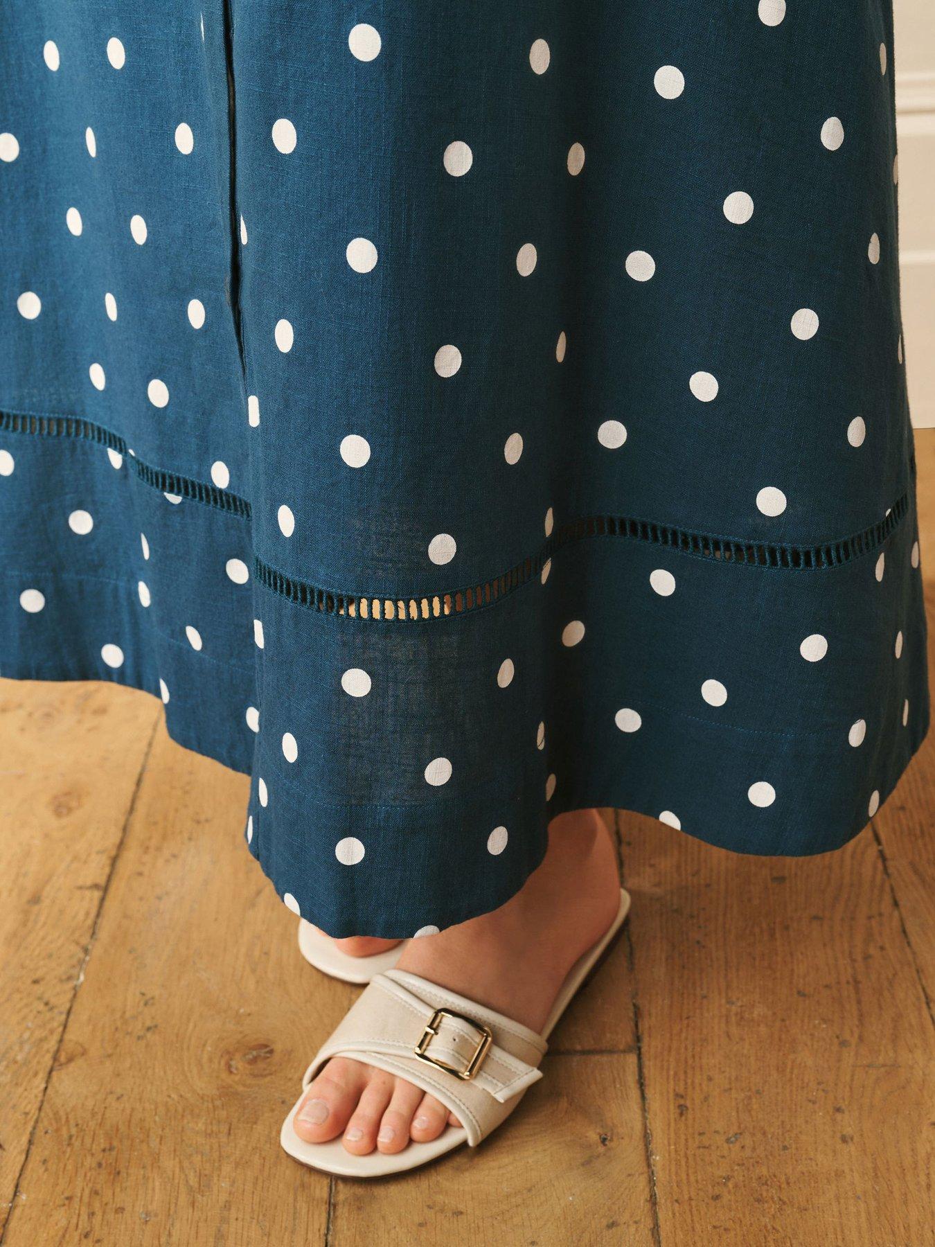Laura Ashley Linen Visc Spot Co-ord Skirt | Very Ireland