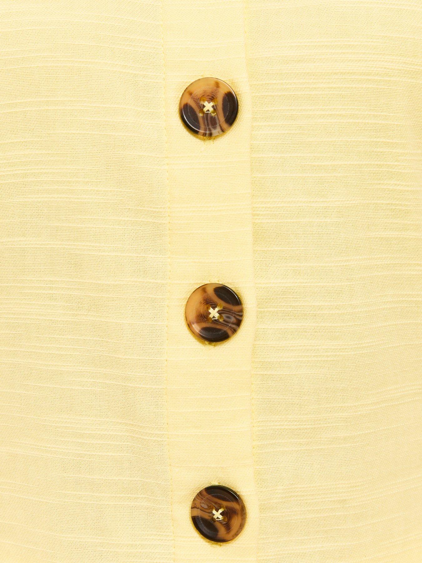 New Look Cotton Button Through Mini Dress - Light Yellow | Very Ireland